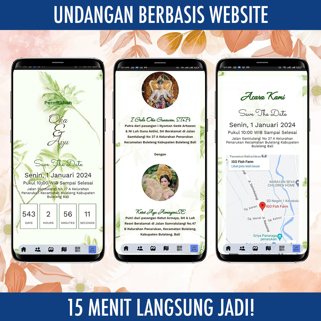 Tema undangan pernikahan / khitanan / syukuran unik White-Tea